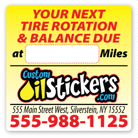1000 Customized Oil Change Reminder Service Stickers Window Clings