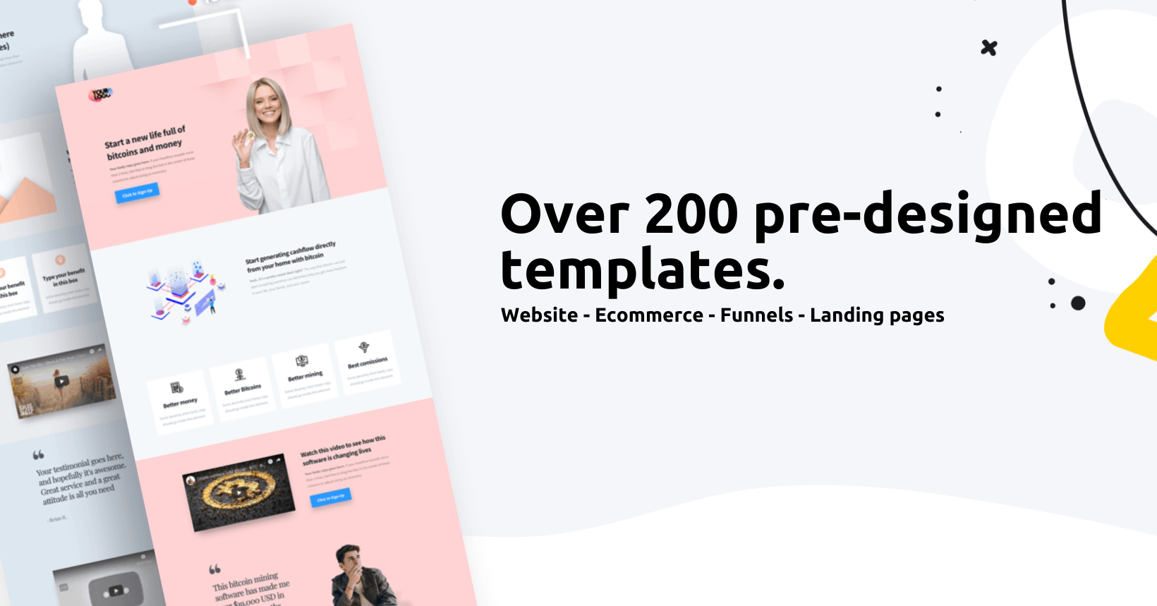 Pre-designed website templates. Launch your website in under 10 minutes
