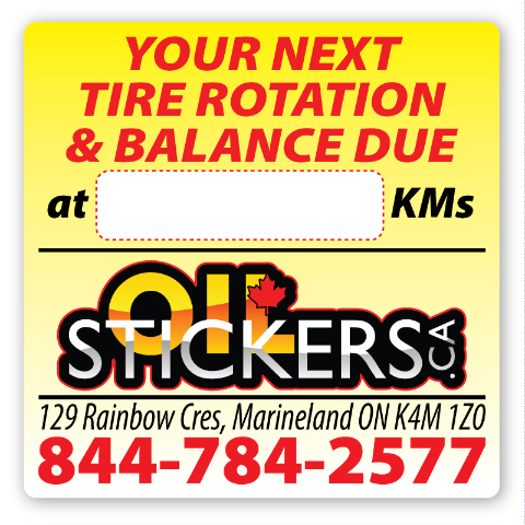 250 Customized Oil Change Reminder Service Stickers Window Clings