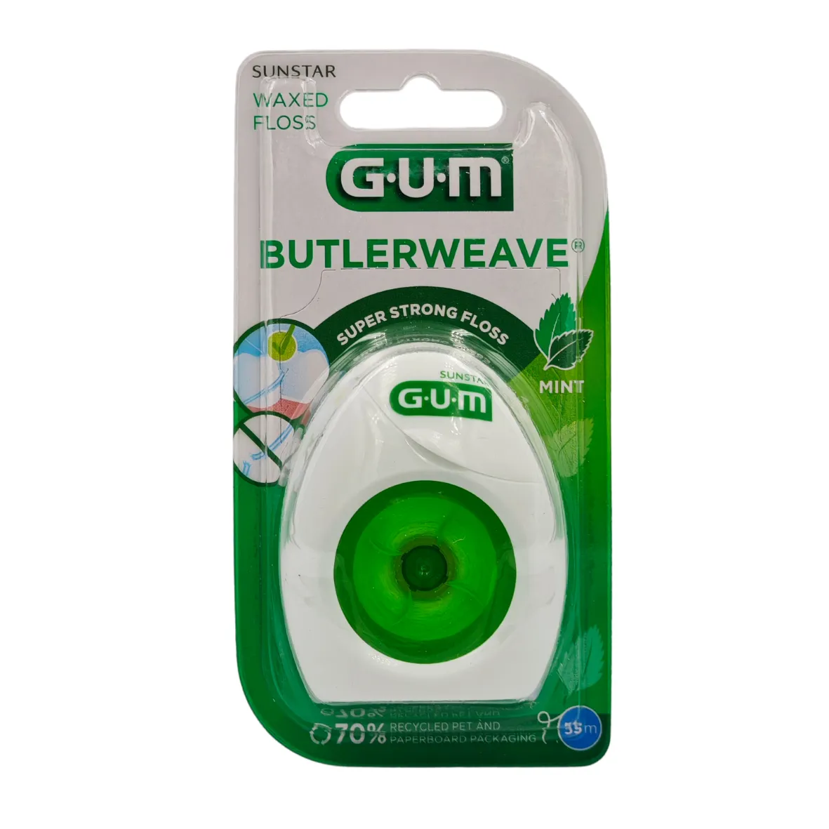 GUM Butlerweave Mint dantų siūlas, 55 m