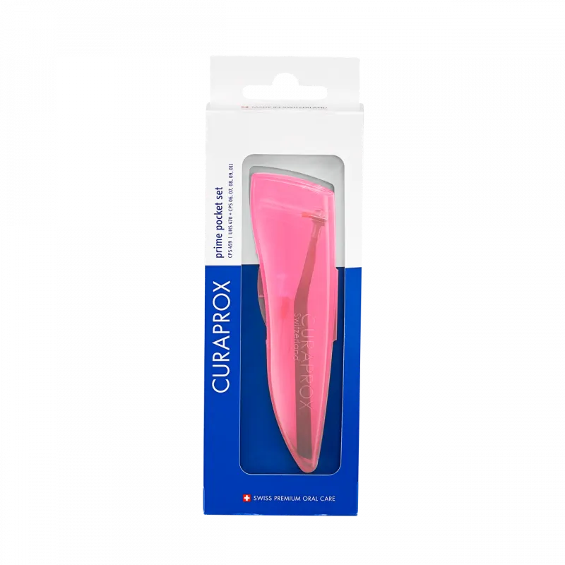 CURAPROX Prime Pocket Set tarpdančių šepetėlių rinkinys (įvairių spalvų)
